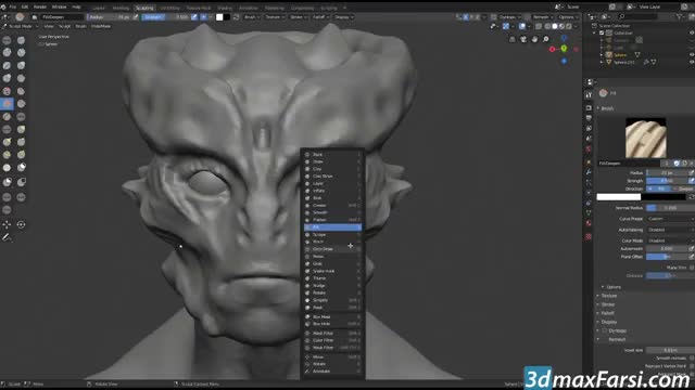 FlippedNormals – Sculpting an Alien in Blender 2.8 - نماشا